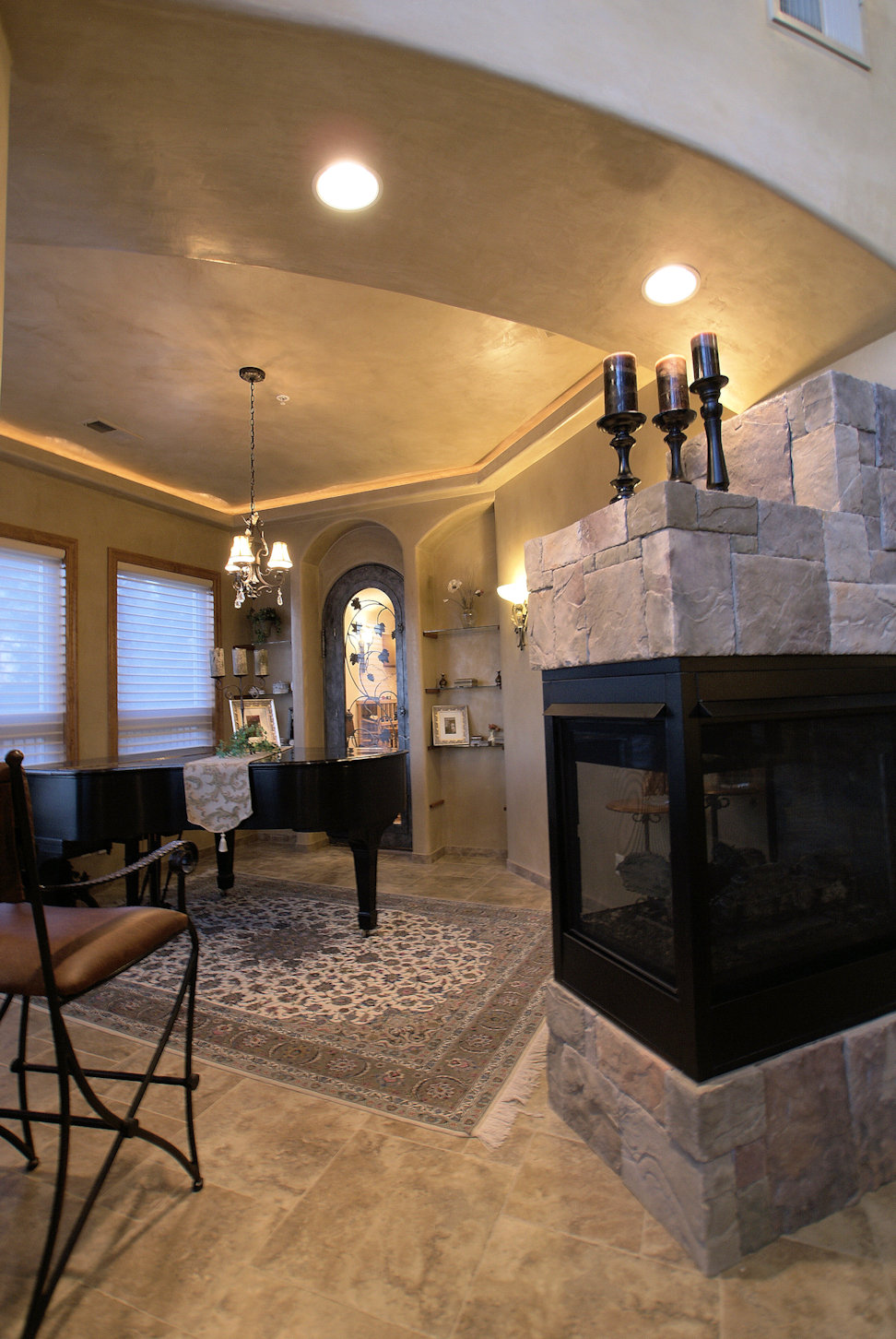 Corrales Custom Home Piano Room – Lee Michael Homes Custom Builders in ...